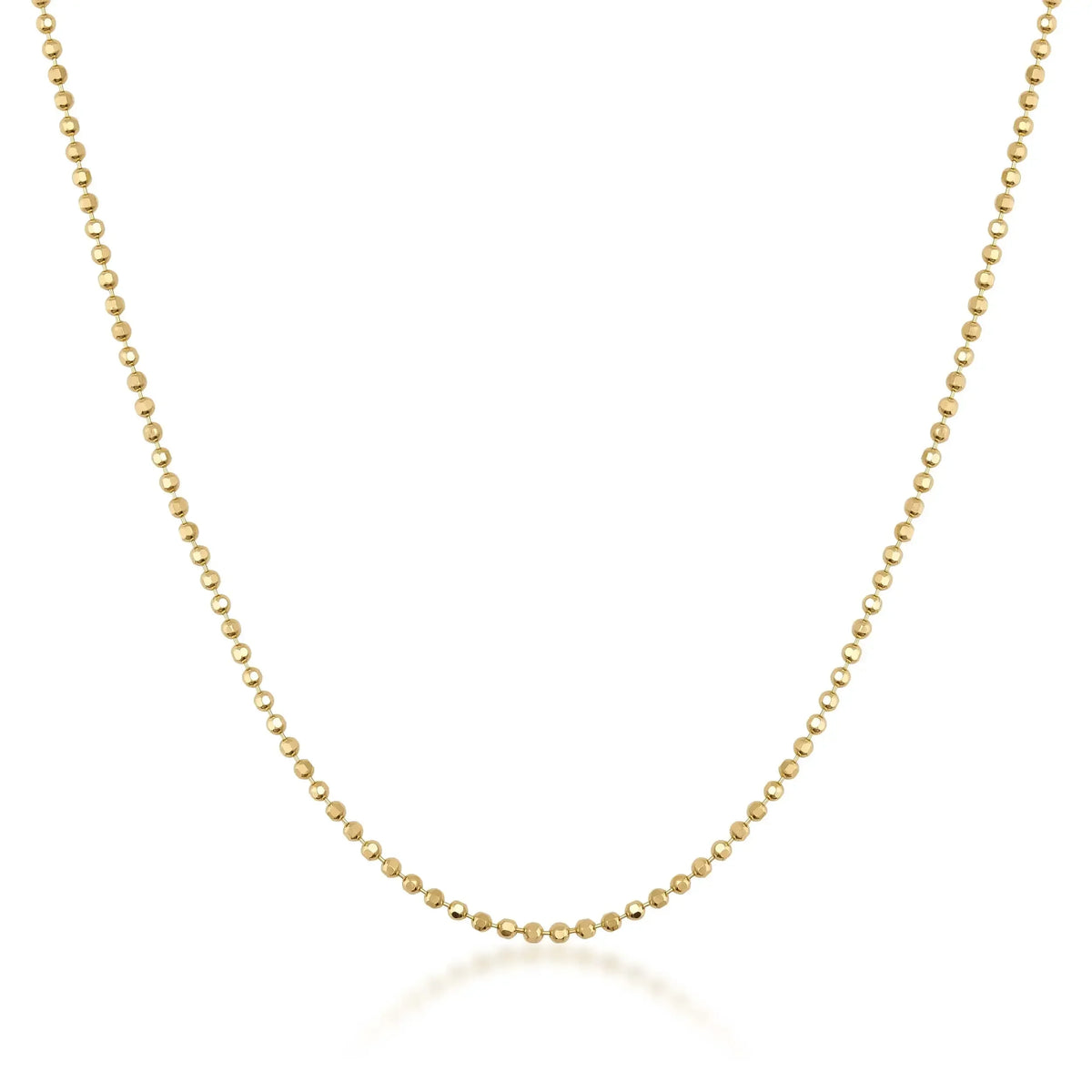 Ball Chain Necklace – Beaded Gold Chain with Polished Sphere Links ...